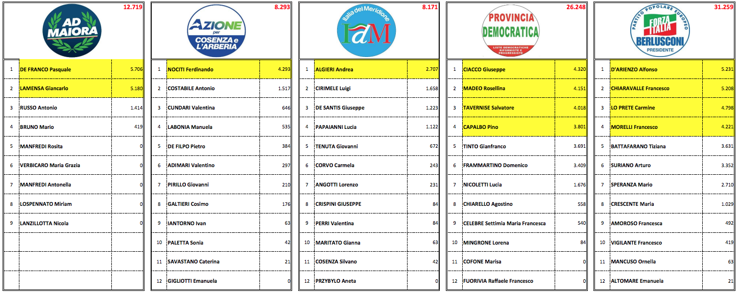 Elezioni provinciali Cosenza, ecco il nuovo Consiglio - NOMI