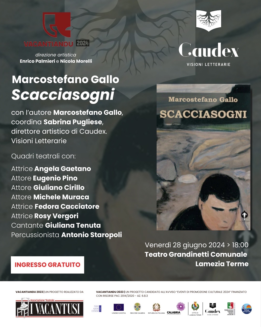 “Scacciasogni” di Marcostefano Gallo arriva a Lamezia Terme